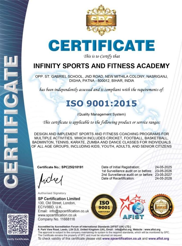 Infinity Sports & Fitness Academy – Best Sports club in Patna, Bihar